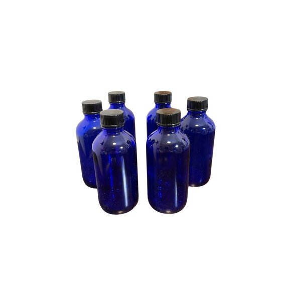 Other | Cobalt Blue 4oz Glass Vials With Bakelite Polyseal Caps | Poshmark